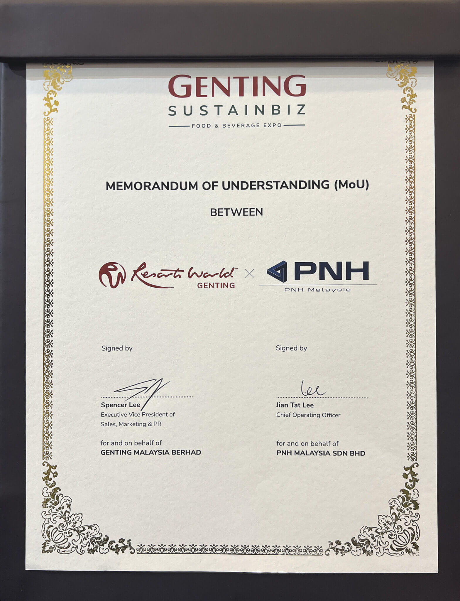 PNH Malaysia Sdn.Bhd.が Genting Berhad.とMOUを締結 | 株式会社PNH | Webサイト制作_システム ...